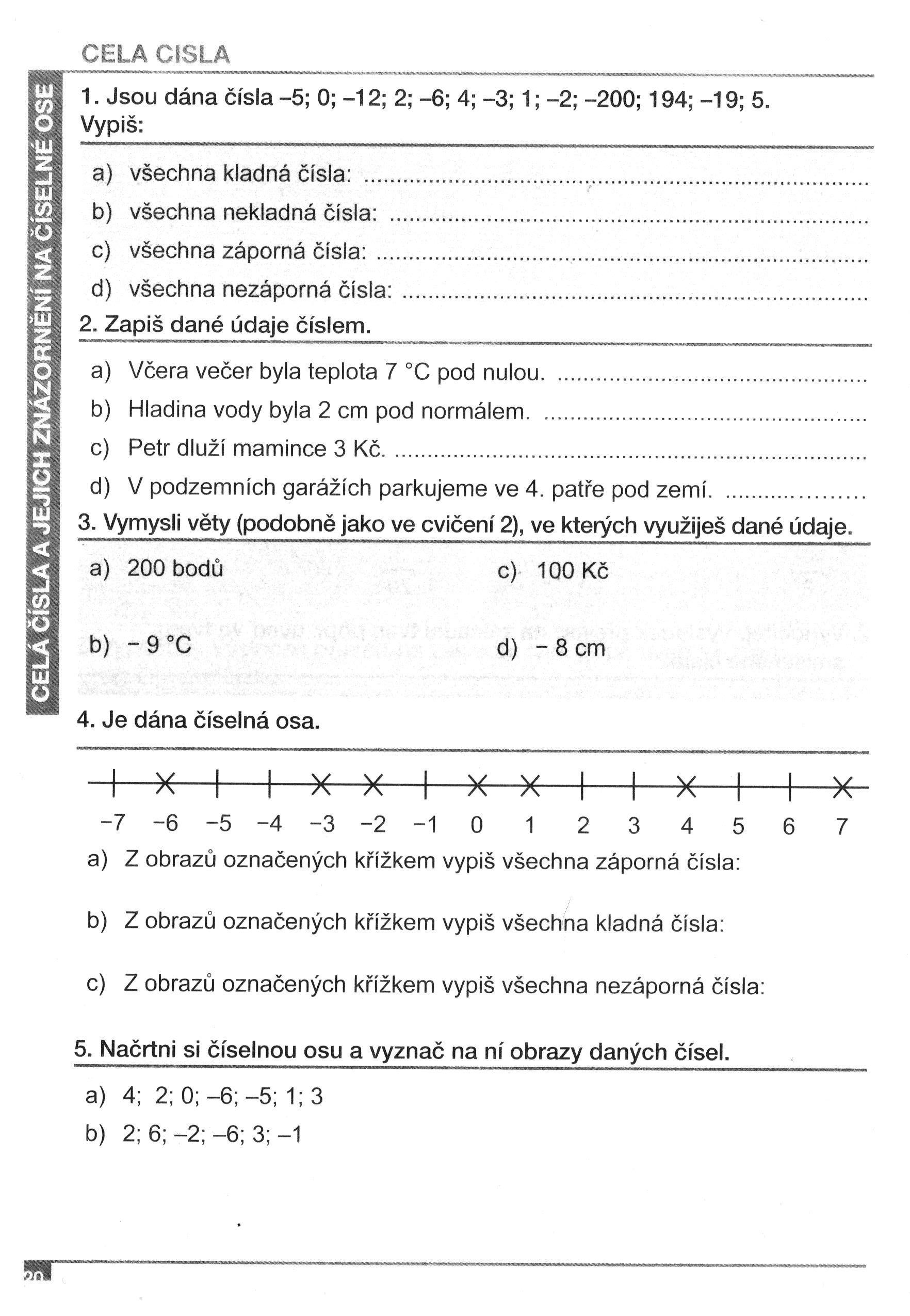 ZŠ Kunratice | Celá čísla