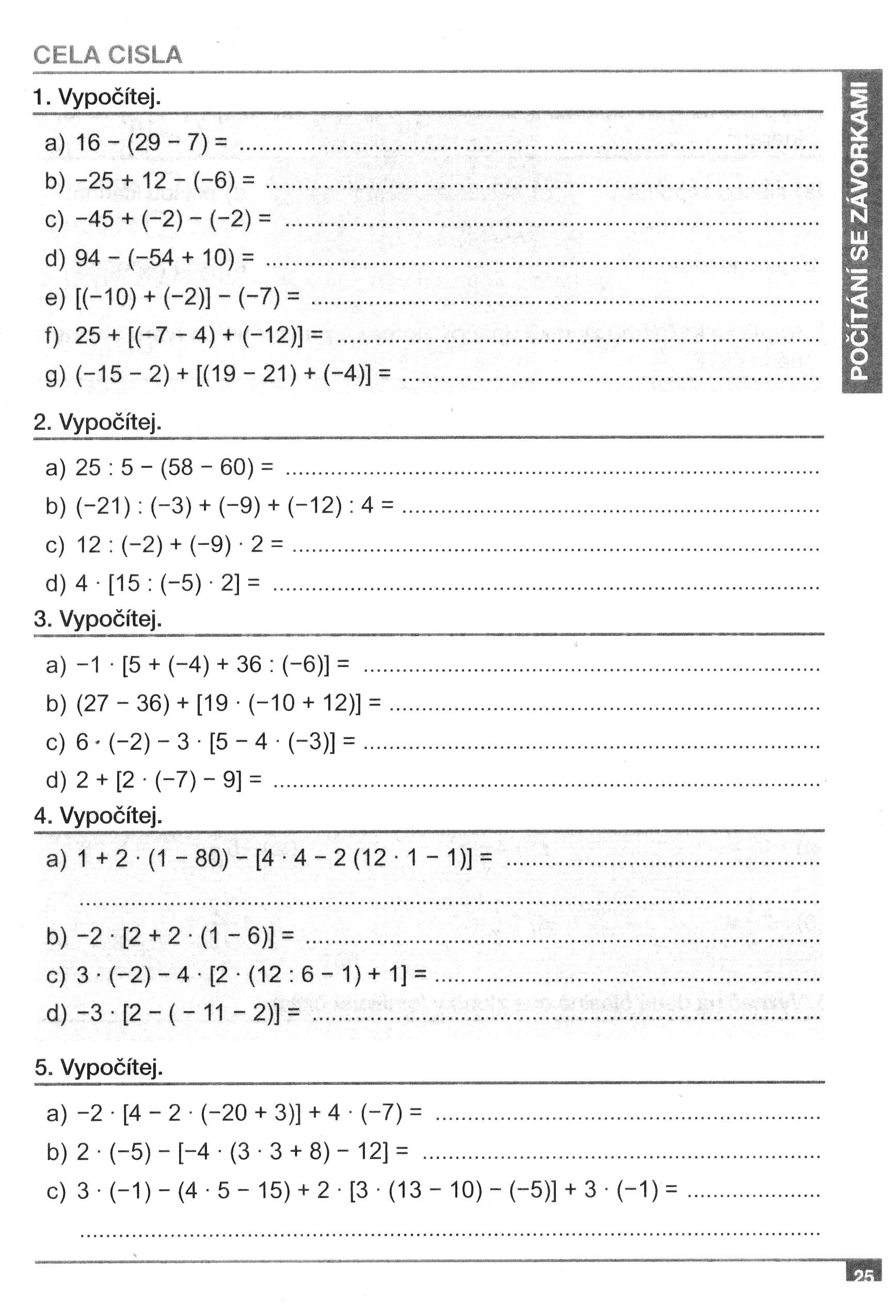 ZŠ Kunratice | Celá čísla