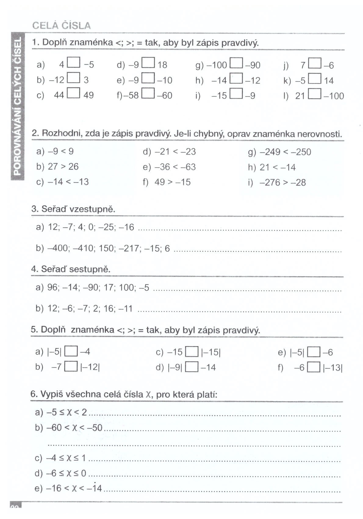 ZŠ Kunratice | Celá čísla